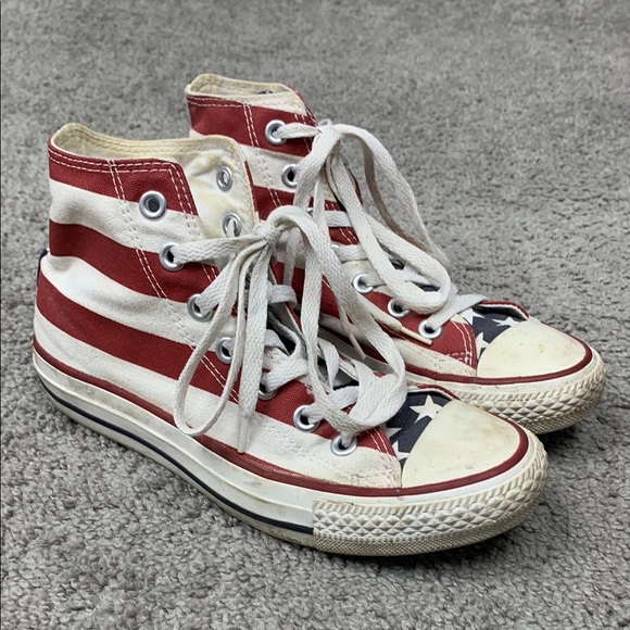 Converse | Shoes | Converse American Flag All Star Sneakers High Top Unisex Mens 4 Womens 6 ...